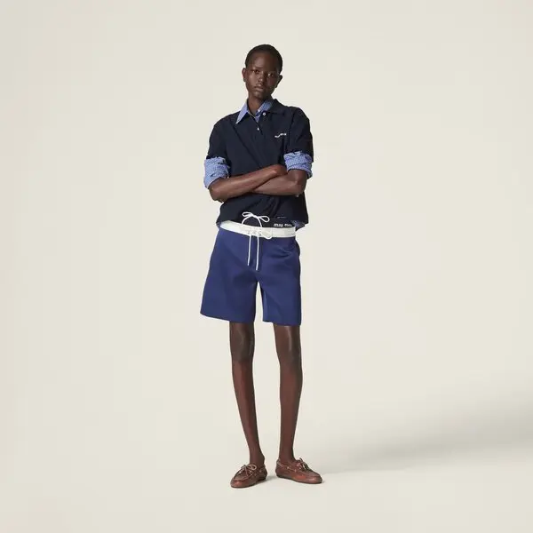 Miu Miu Satin Shorts With Contrast Waistband