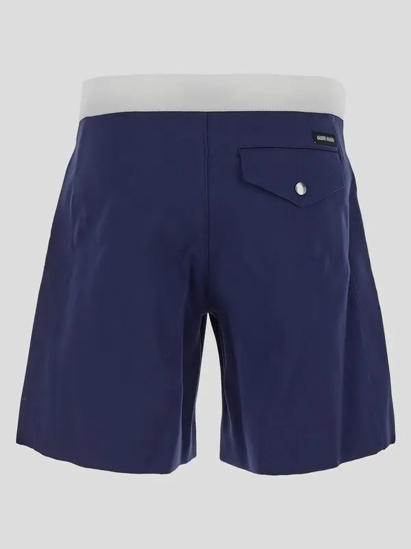 Miu Miu Satin Shorts With Contrast Waistband
