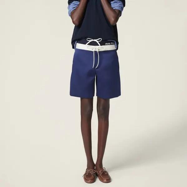 Miu Miu Satin Shorts With Contrast Waistband