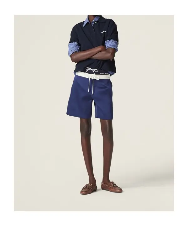 Miu Miu Satin Shorts With Contrast Waistband