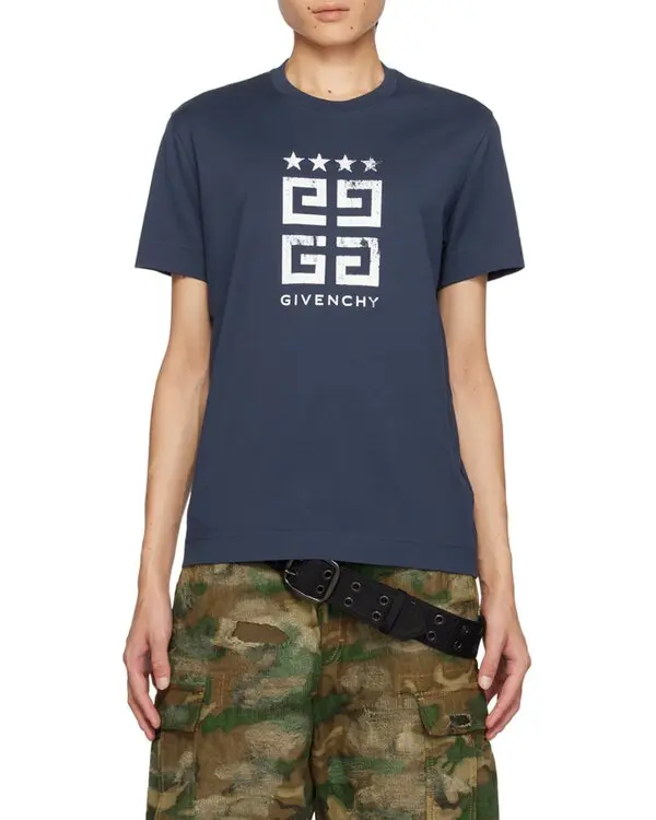 Givenchy Faded 4g Logo Printed Crewneck T-shirt