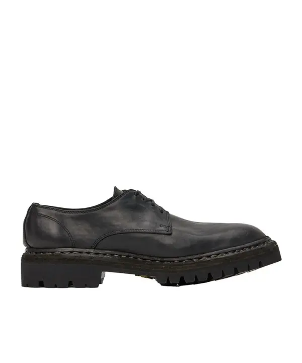 Guidi Lacing Closed Derby Shoes - Black