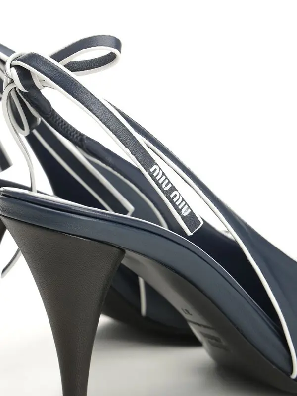 Miu Miu Bow-detailed Pointed-toe Slingback Pumps