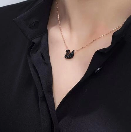 SWAROVSKI Black Swan Pendant Necklace