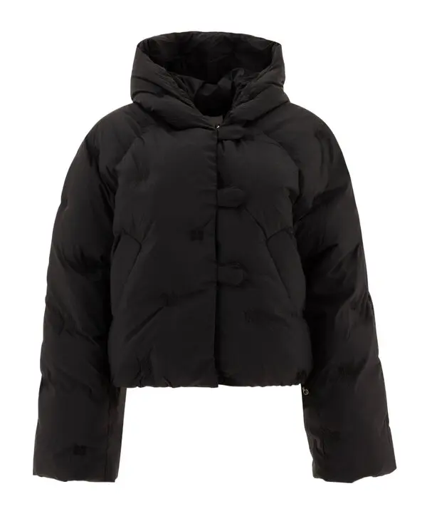 GANNI Short Tech Puffer Jacket - Black