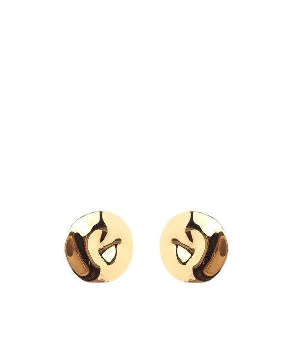 Alexander McQueen Beam Dented Circular Earrings - Yellow