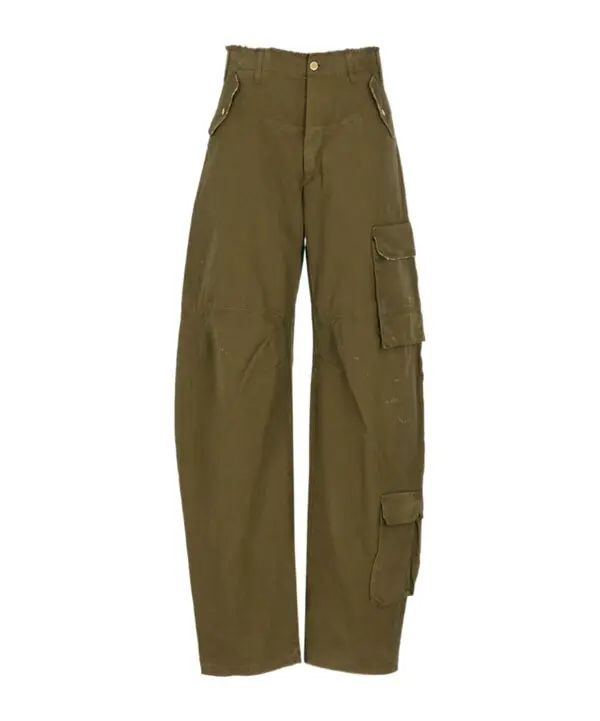 DARKPARK Distressed Wide Leg Cargo Jeans - Green