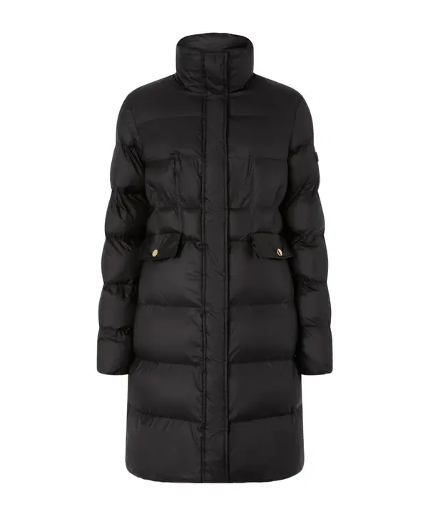 Pinko Long Semi-glossy Down Jacket - Black