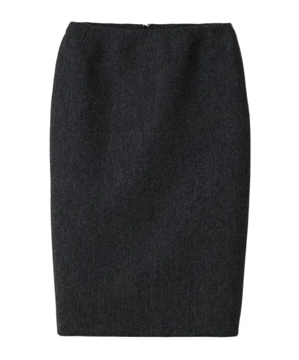 Miu Miu Rear Slit Midi Skirt - Grey