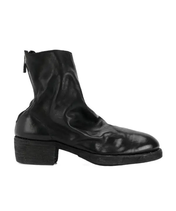 Guidi Soft Zipped Ankle Boots - Black