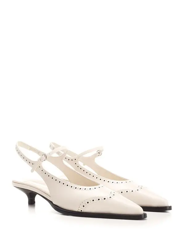 Miu Miu Brogue Slingback Heeled Pumps