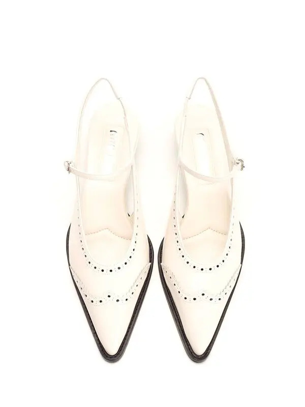 Miu Miu Brogue Slingback Heeled Pumps