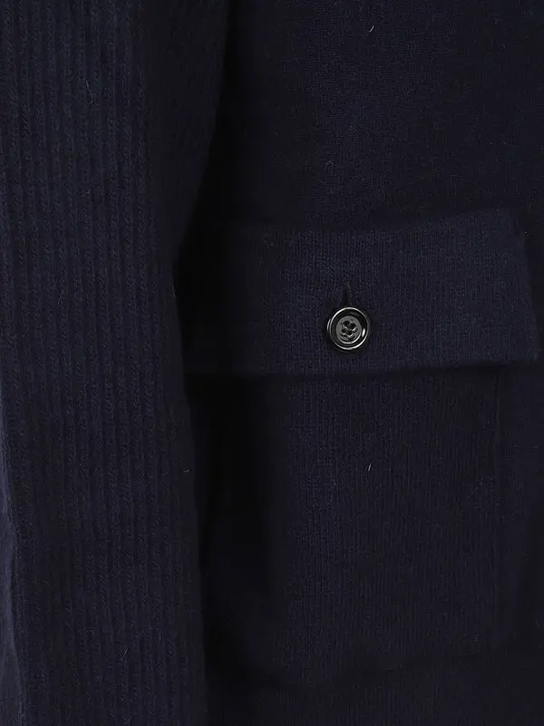LARDINI High-neck Buttoned Knitted Cardigan