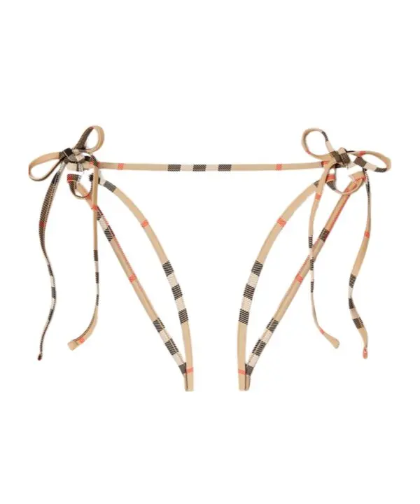 Burberry Check Trim Bikini Briefs - White