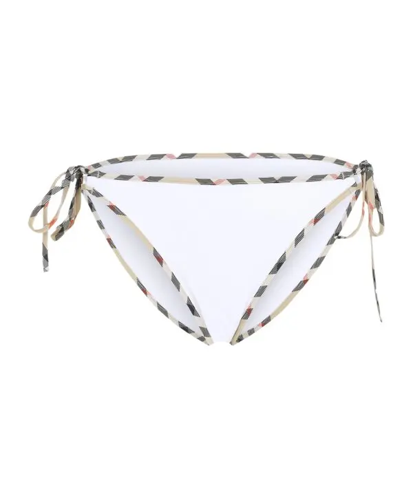 Burberry Check Trim Bikini Briefs - White