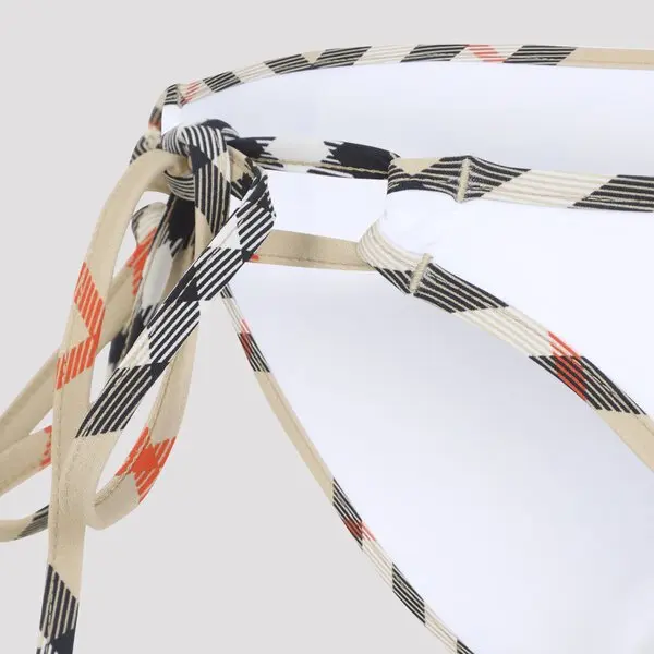 Burberry Check Trim Bikini Briefs - White