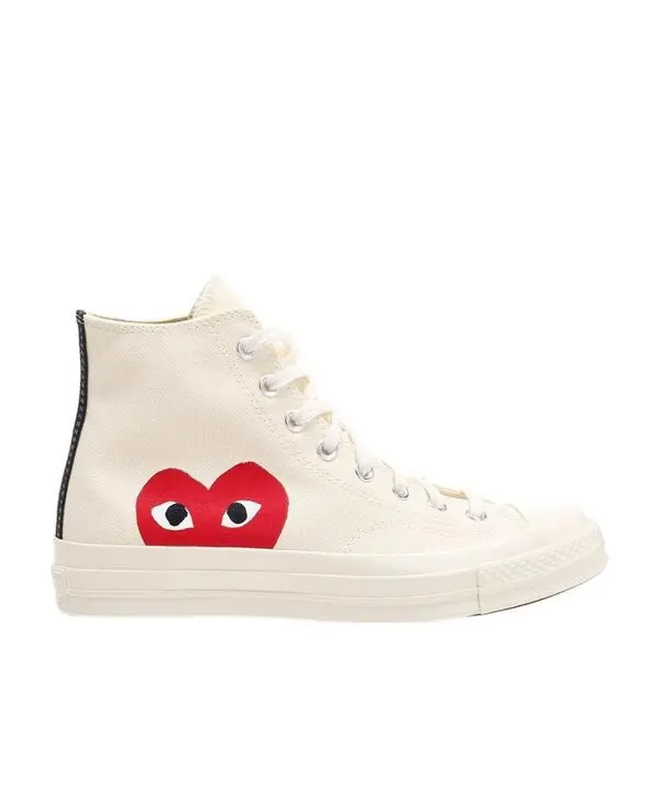 Play Comme Des Garcon Love Printed High-top Casual Sneakers - White