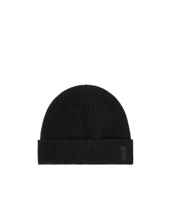 Giorgio Armani Logo-patch Cashmere Beanie - Black