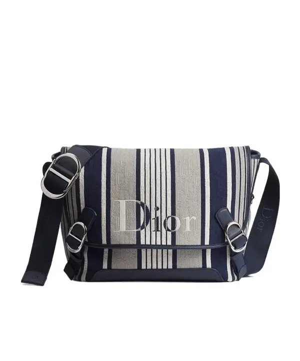 Dior Dioriviera Medium Jett Messenger Bag With Flap - Grey And Blue