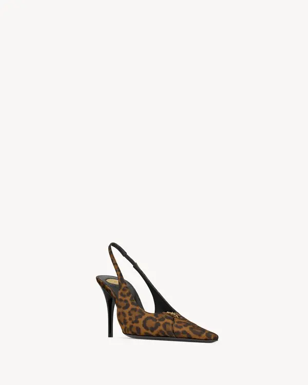 Saint Laurent Babylone Bretuil Slingback Pumps - Brown