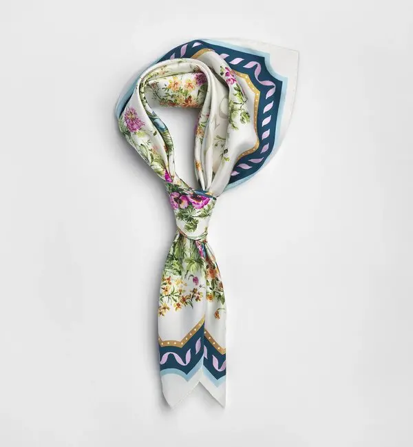 Dior Dioriviera Toile De Jouy Floral Garden 90 Square Scarf - Multicolor