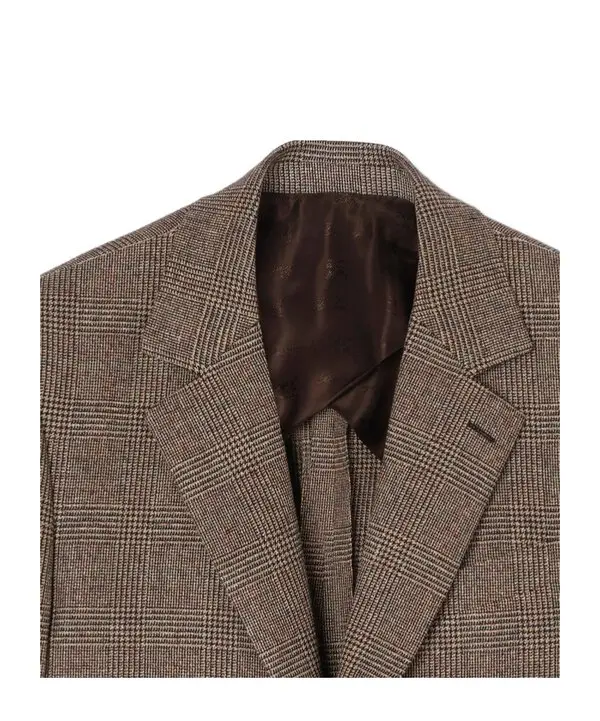 Burberry Check Wool Linen Blend Sloane Tailored Jacket