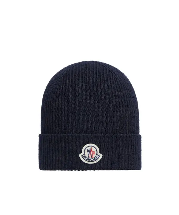 Moncler Wool Beanie - Navy Blue