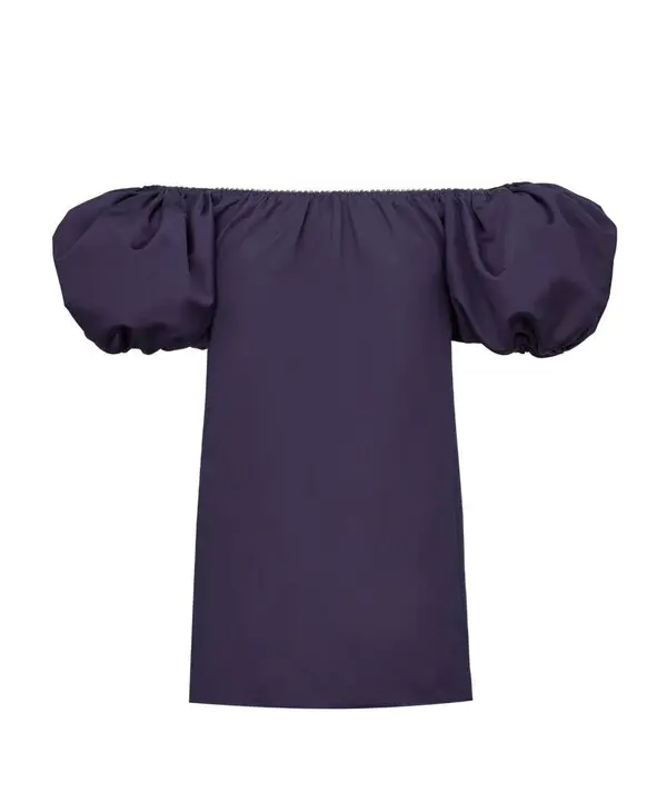 Saint Laurent Puff-sleeve Mini Dress - Night Blue
