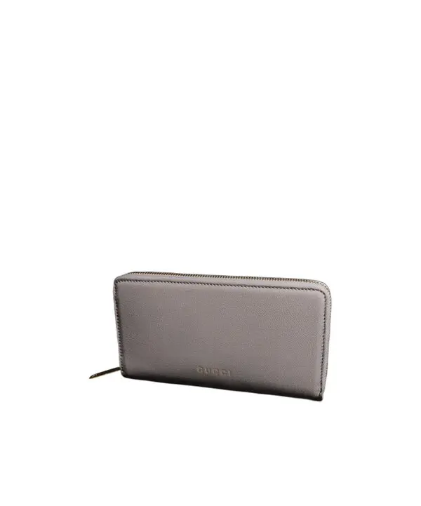 Gucci Zip Around Wallet With Lettering - Grey