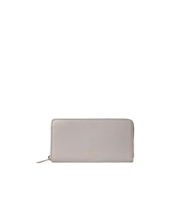 Gucci Zip Around Wallet With Lettering - Grey