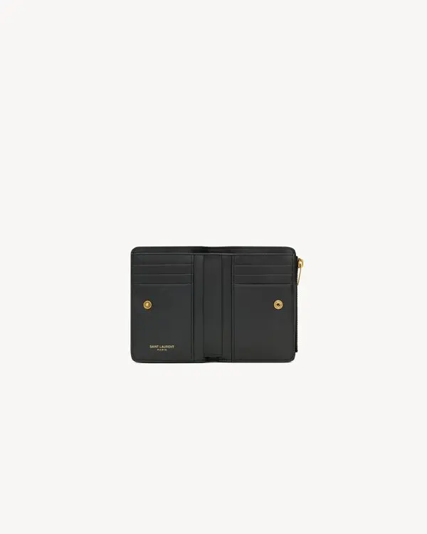 Saint Laurent Niki Bi-fold Wallet In Vintage Leather