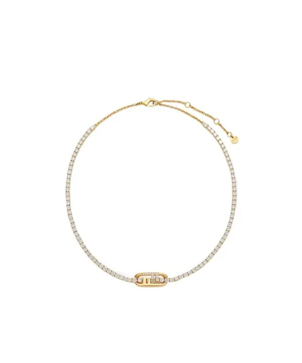 Fendi O'lock Embellished Necklace - Gold