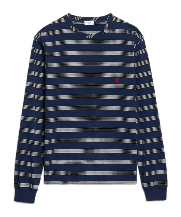 Celine Long-sleeved T-shirt In Striped Cotton Jersey