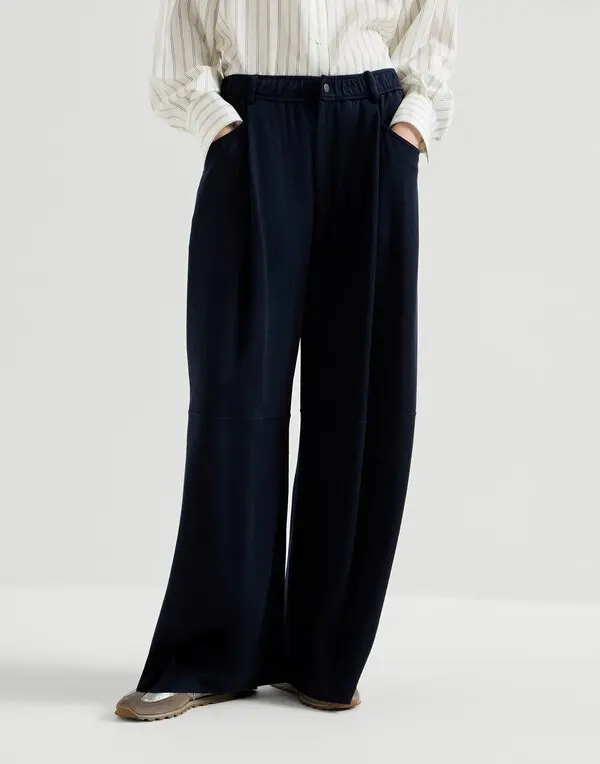 Brunello Cucinelli Cotton And Silk Interlock Track Trousers