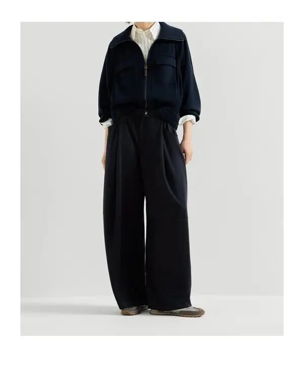 Brunello Cucinelli Cotton And Silk Interlock Track Trousers