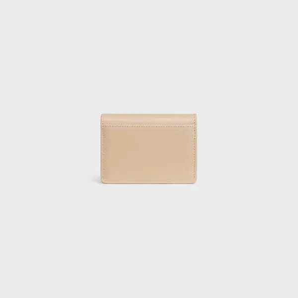 Celine Card Holder With Flap Triomphe In Shiny Calfskin