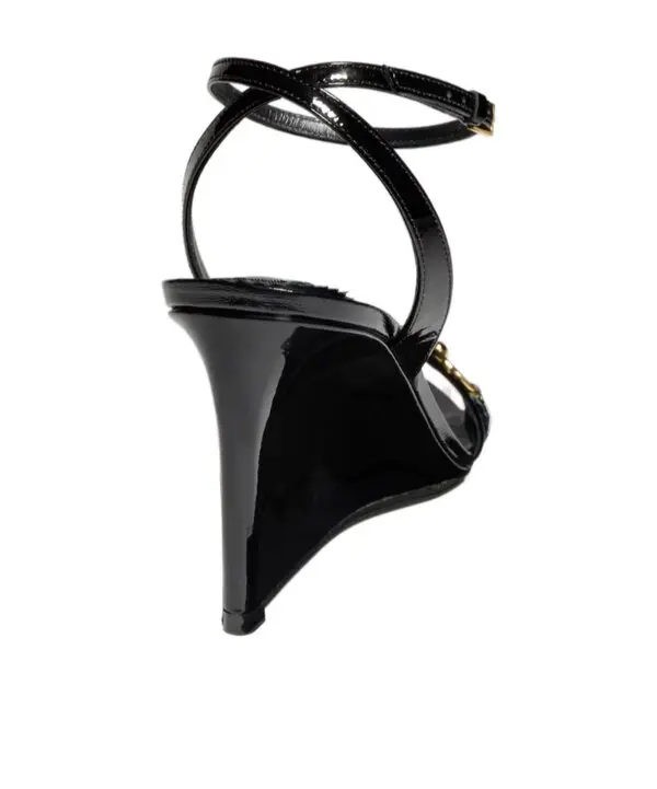 Gucci Donna Wedge Sandal With Horsebit Detail - Black