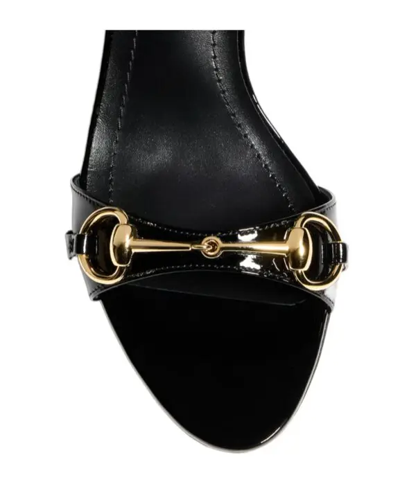 Gucci Donna Wedge Sandal With Horsebit Detail - Black