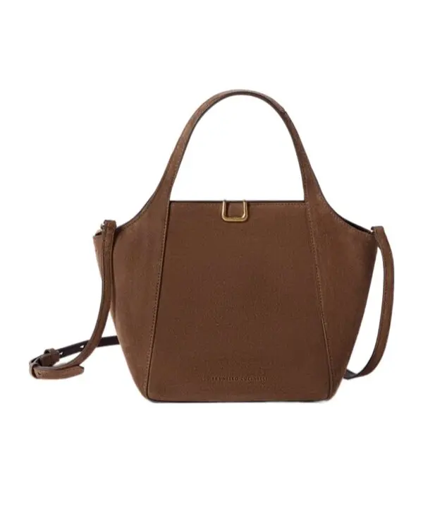 Brunello Cucinelli Sartorial Suede Bucket Bag - Brown