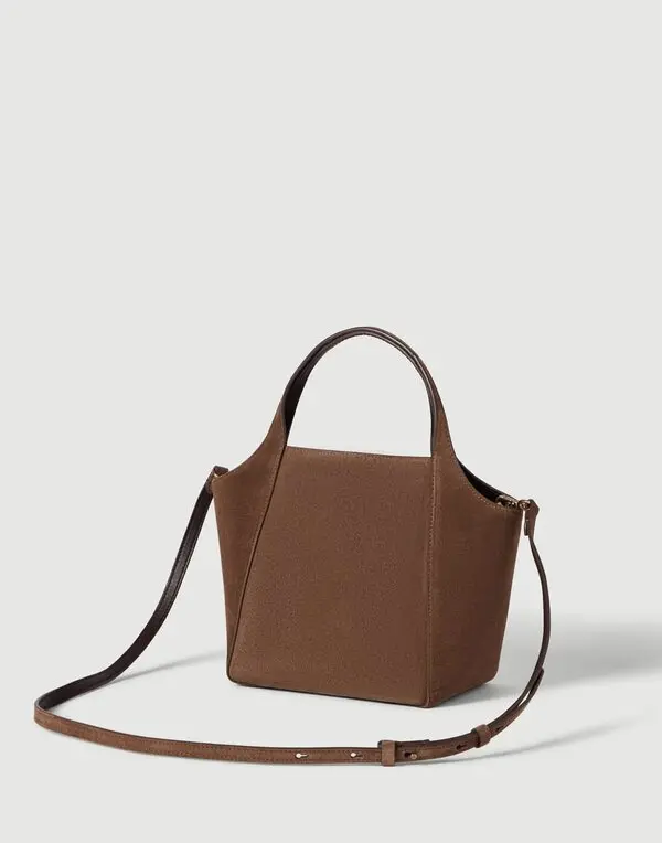 Brunello Cucinelli Sartorial Suede Bucket Bag - Brown