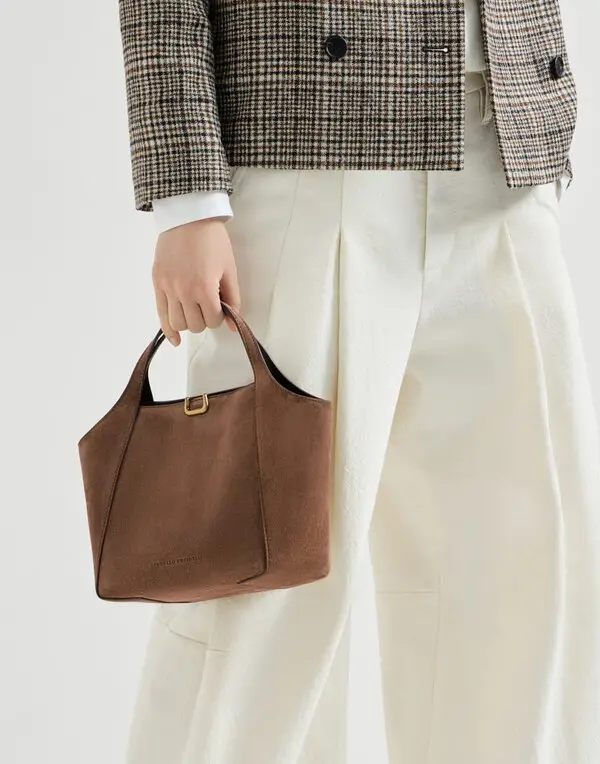 Brunello Cucinelli Sartorial Suede Bucket Bag - Brown