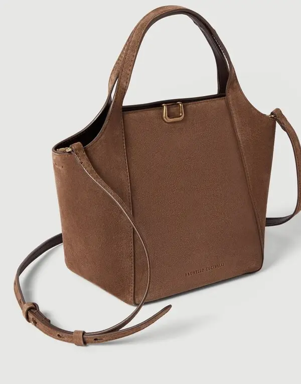 Brunello Cucinelli Sartorial Suede Bucket Bag - Brown