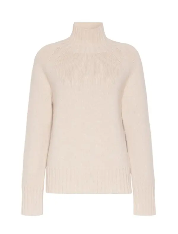 Max Mara Ribbed Turtleneck Knitted Sweater - Nude