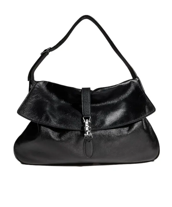 Gucci Jackie Flap Large Crossbody Bag - Black
