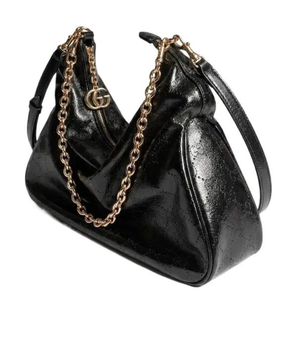 Gucci Lady Lunetta Chain Medium Shoulder Bag - Black