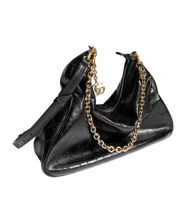 Gucci Lady Lunetta Chain Medium Shoulder Bag - Black