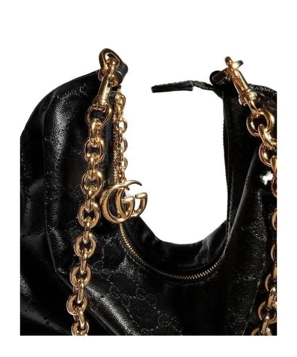 Gucci Lady Lunetta Chain Medium Shoulder Bag - Black
