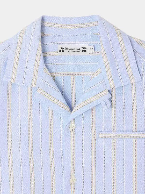 Bonpoint Mael Organic Cotton Striped Shirt