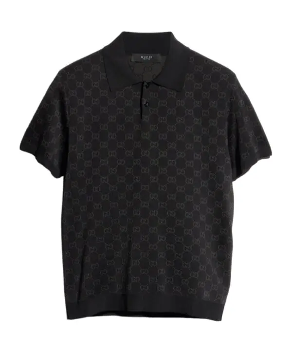 Gucci Viscose Gg Jacquard Polo Shirt
