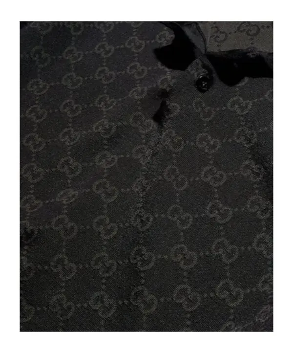 Gucci Viscose Gg Jacquard Polo Shirt